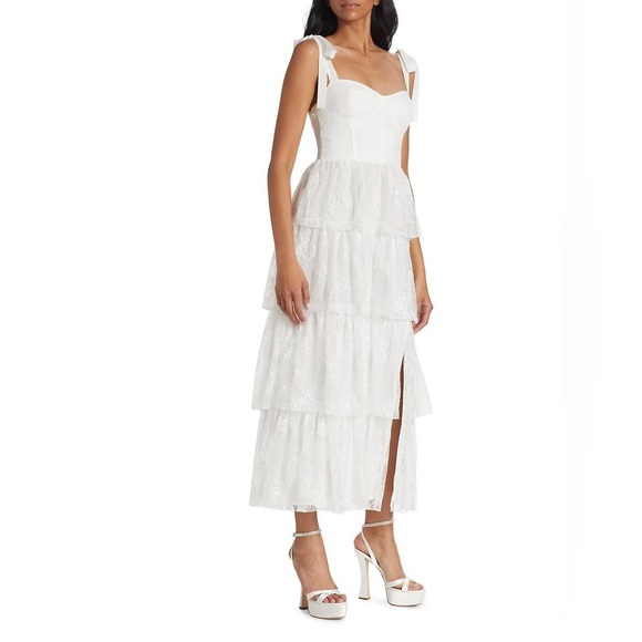 Wayf | Dresses | Wayf White Tiered Midi Dress | Poshmark